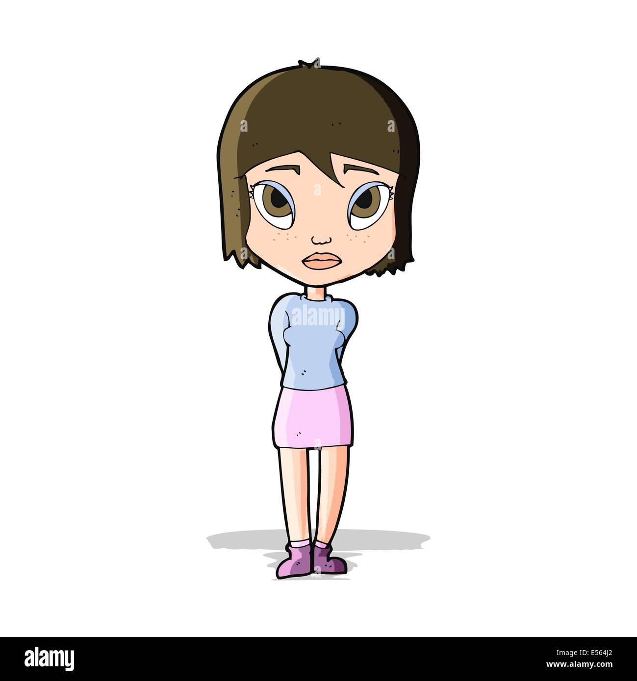 Boceto De Niña Tímida