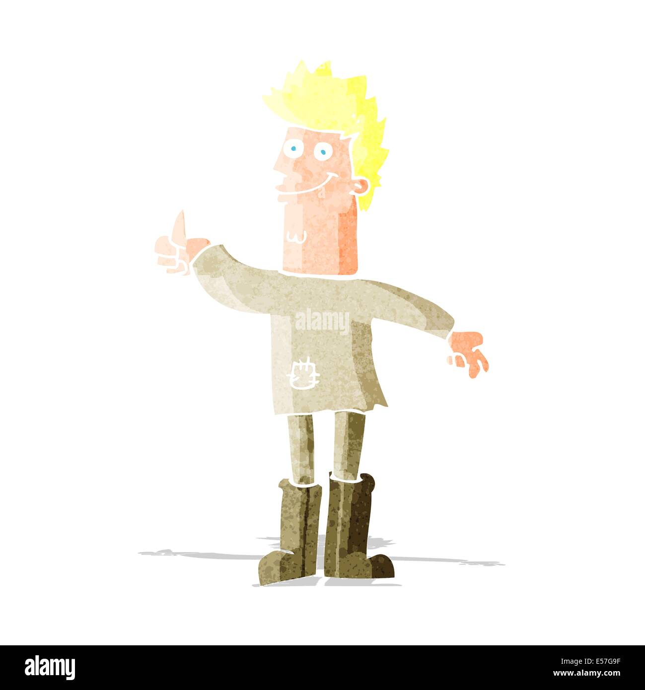 Cartoon Pensamiento Positivo El Hombre En Harapos Imagen Vector De