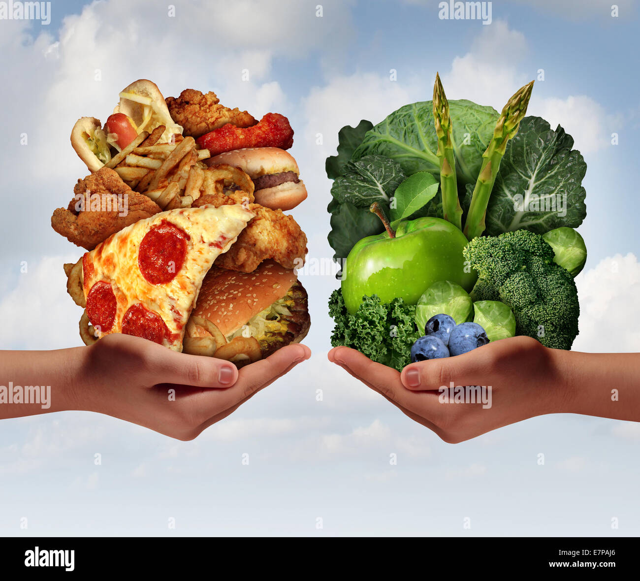 Elección De La Nutrición Y La Dieta Decisión Concepto Y Hábitos