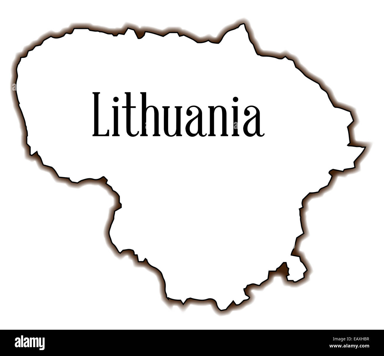 Esquema Mapa De Lituania Sobre Un Fondo Blanco Fotografía De Stock Alamy