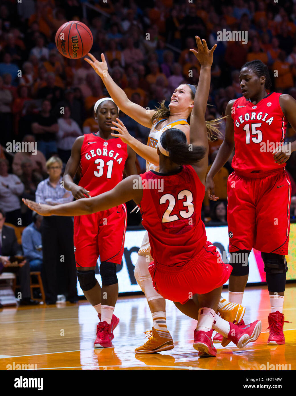 Enero 25, 2015: Alexa Middleton #33 del Tennessee Lady voluntarios ...