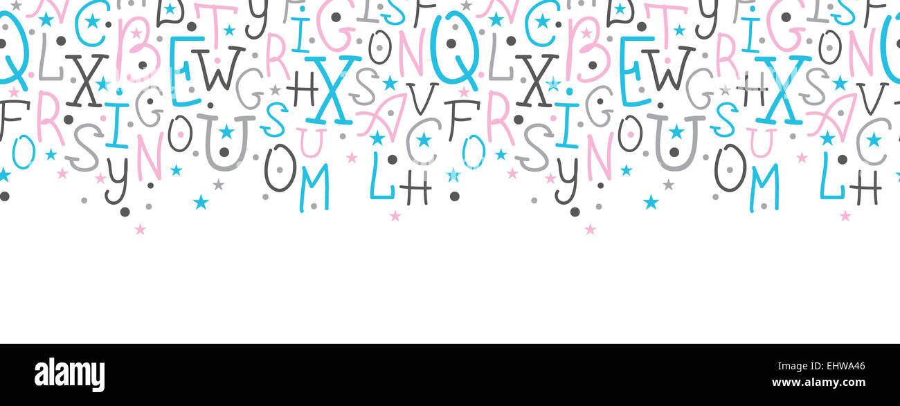 Las letras del alfabeto colorido borde horizontal de fondo de la trama ...