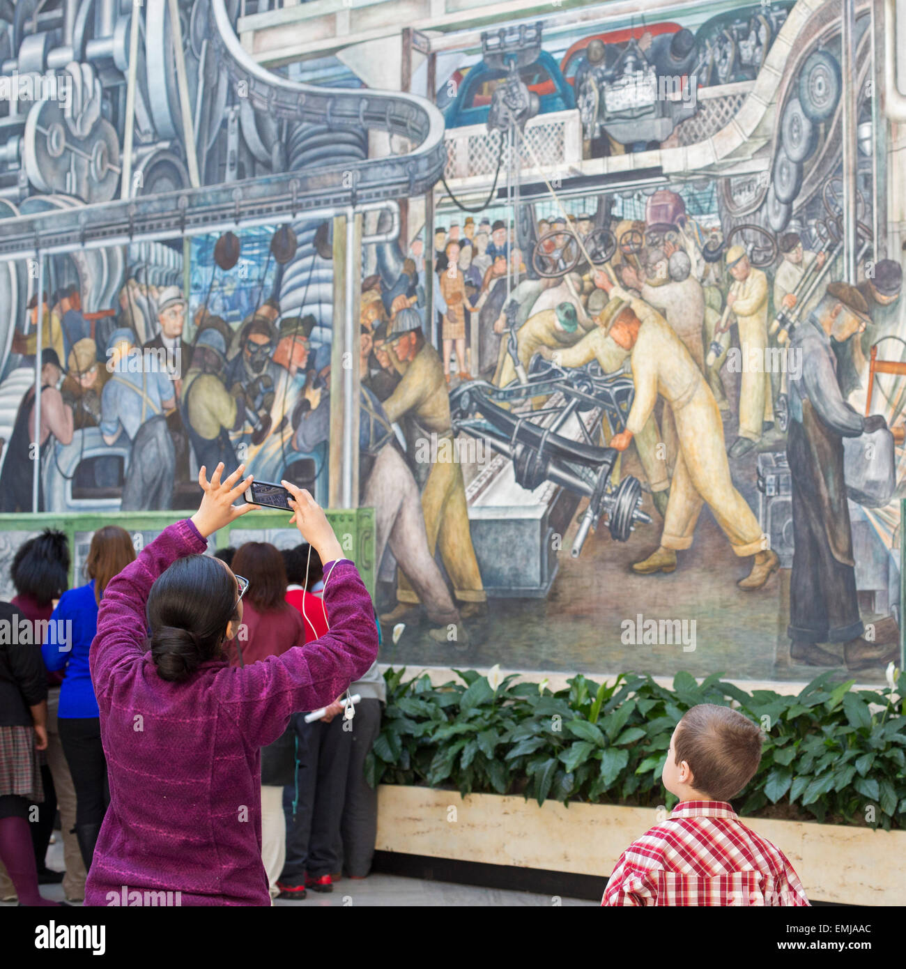 Detroit Michigan Fotografías De Una Niña Una Sección De Diego Rivera