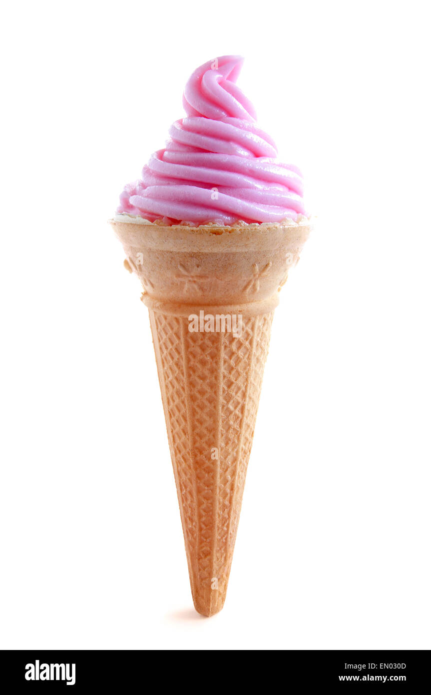 Cono De Helado Suave De Fresa