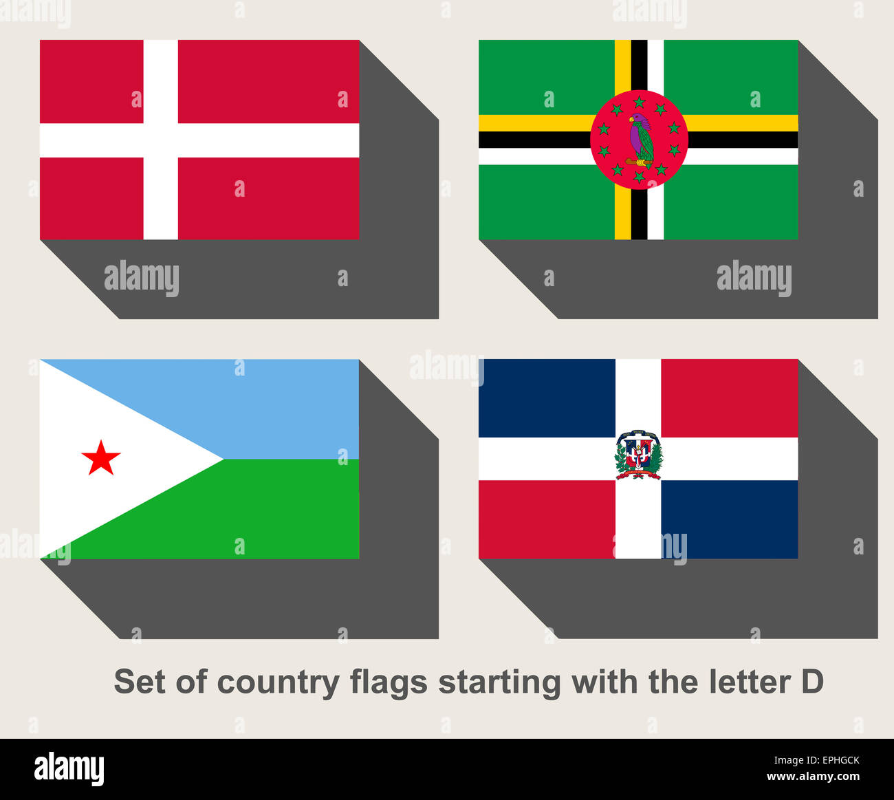 Juego De Banderas De Países Comienza Con La Letra D Fotografía De Stock Alamy