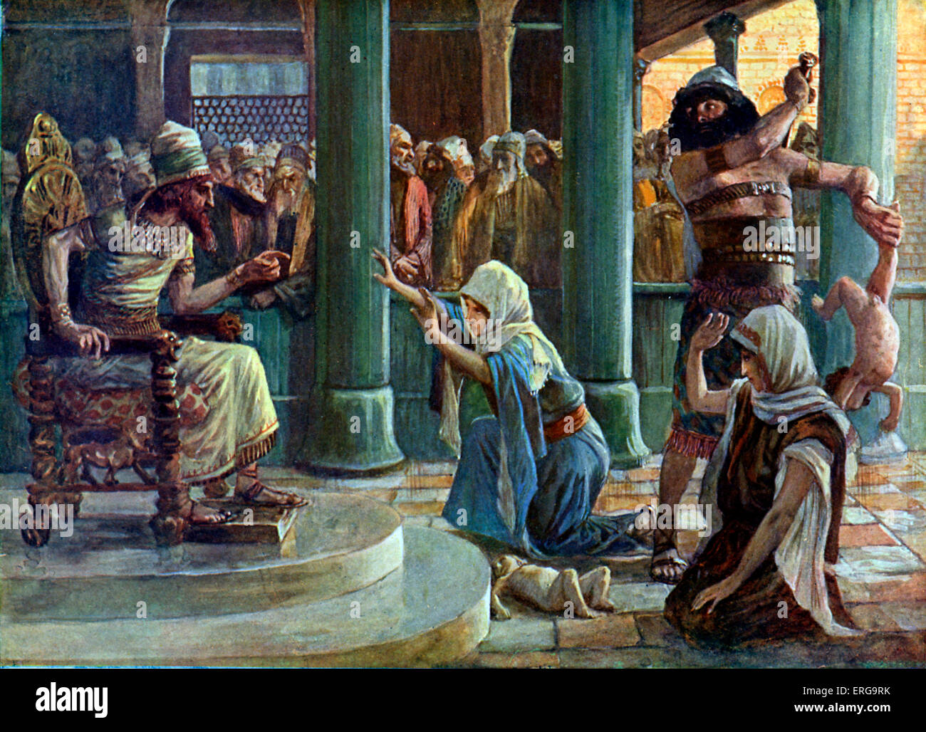 La sabiduría de Salomón por J James Tissot. Ilustración del libro de ...