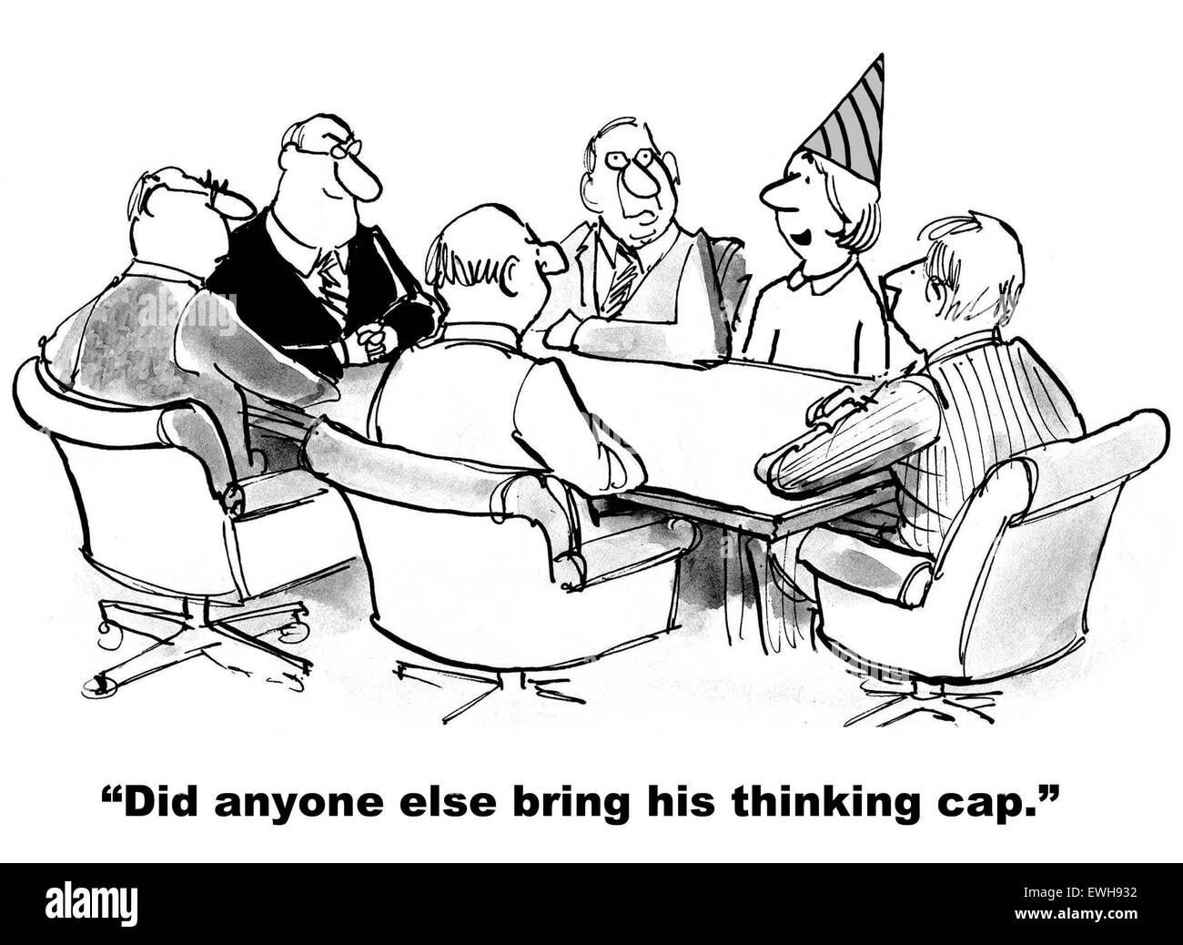 Caricatura de reunión de negocios y la mujer vistiendo sombrero ... Caricatura de reunión de negocios y la mujer vistiendo sombrero ...