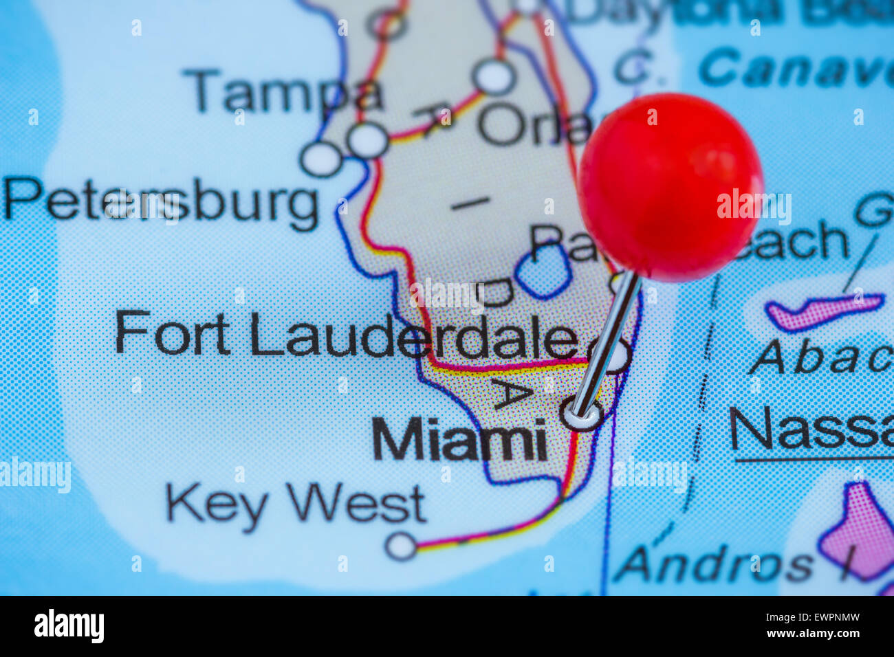 Mapa De Los Estados Unidos Con Chincheta