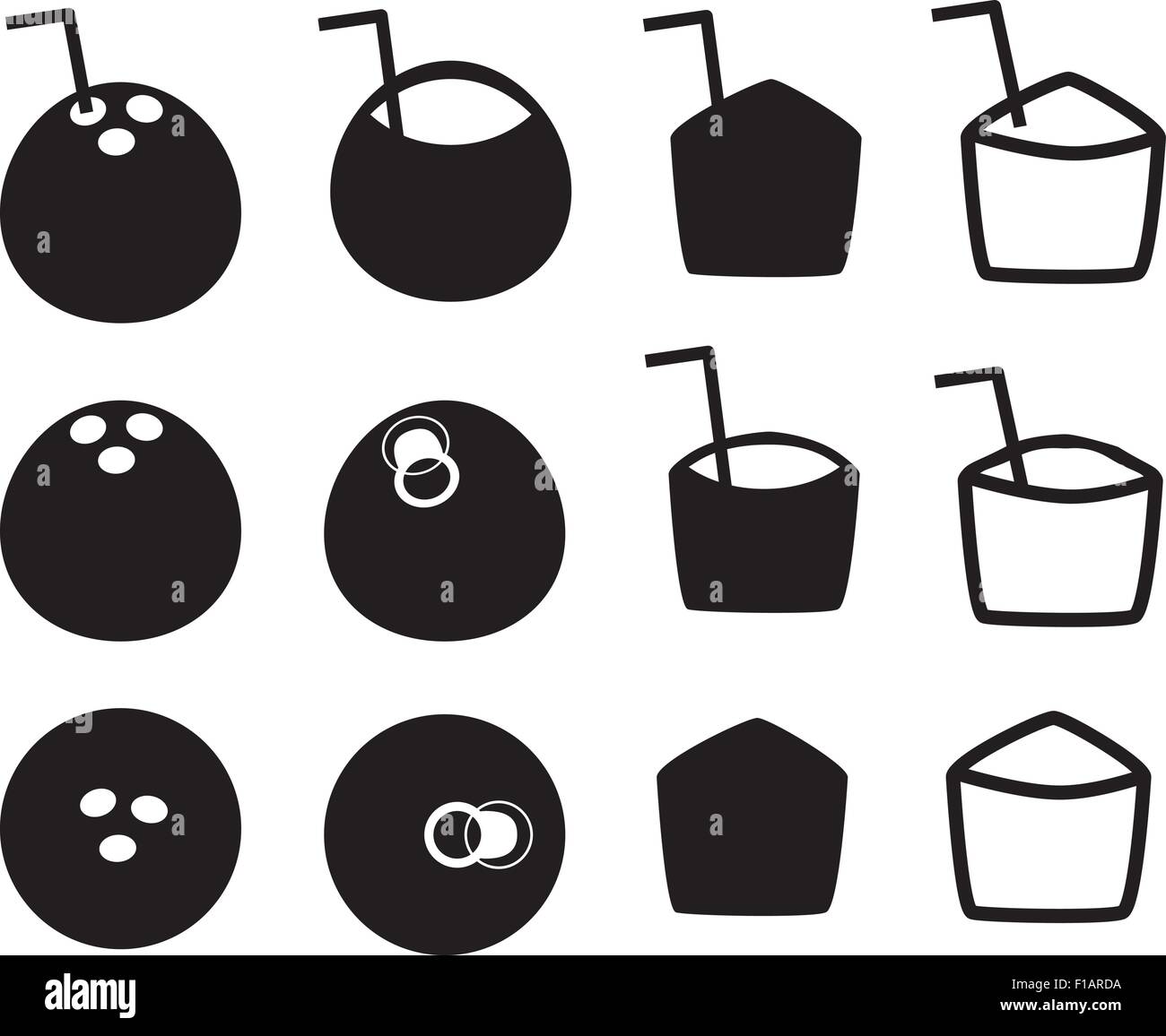 Conjunto de iconos de estilo de coco en Tailandia,ilustración vectorial ... Conjunto de iconos de estilo de coco en Tailandia,ilustración vectorial ...