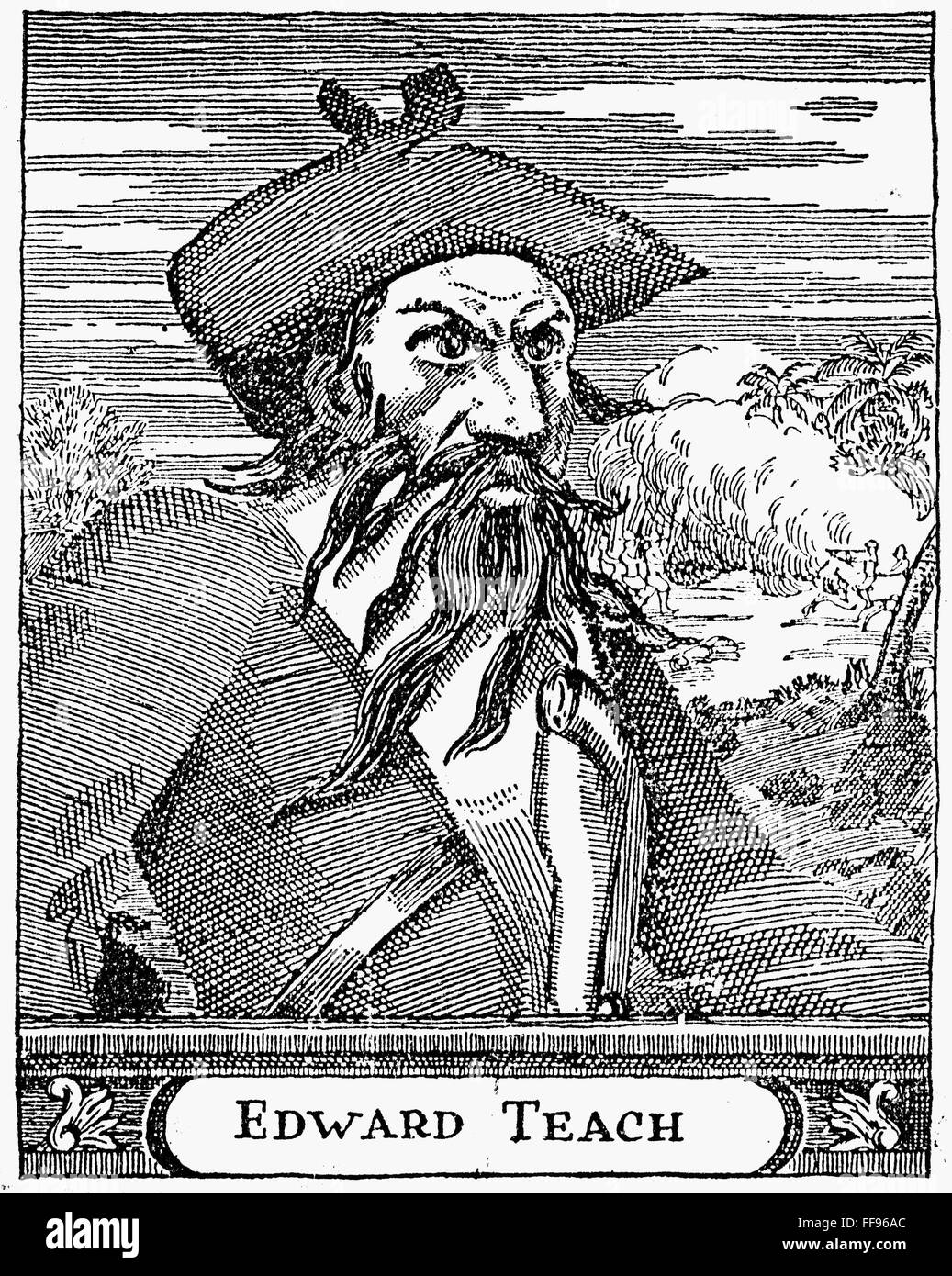 Edward Teach D 1718 Nenglish Pirata Conocido Como Blackbeard