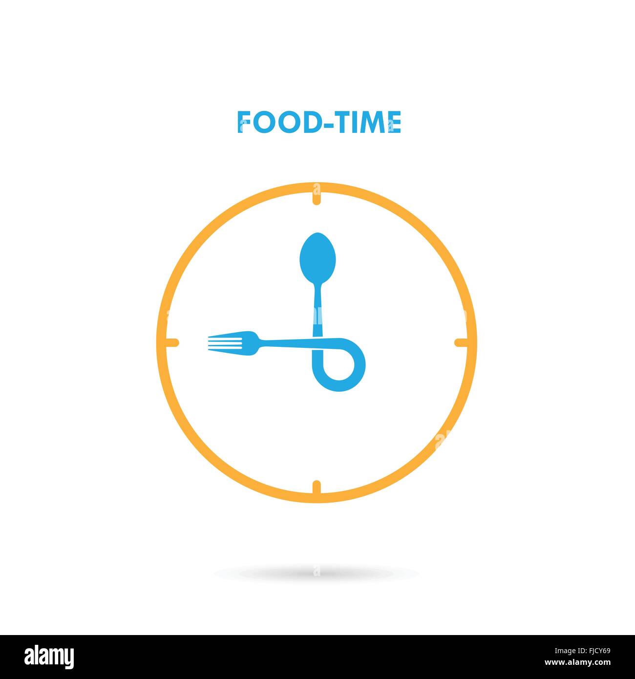 Tiempo De Alimentosa La Hora Del Almuerzo Icontiempo Para Comer Conceptotenedor Y Cuchara
