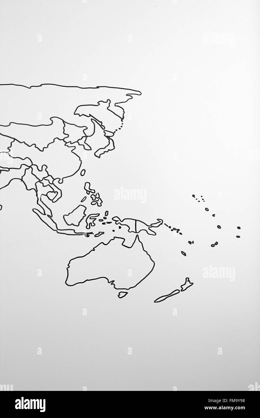 Mapa Físico De Asia En Blanco Y Negro