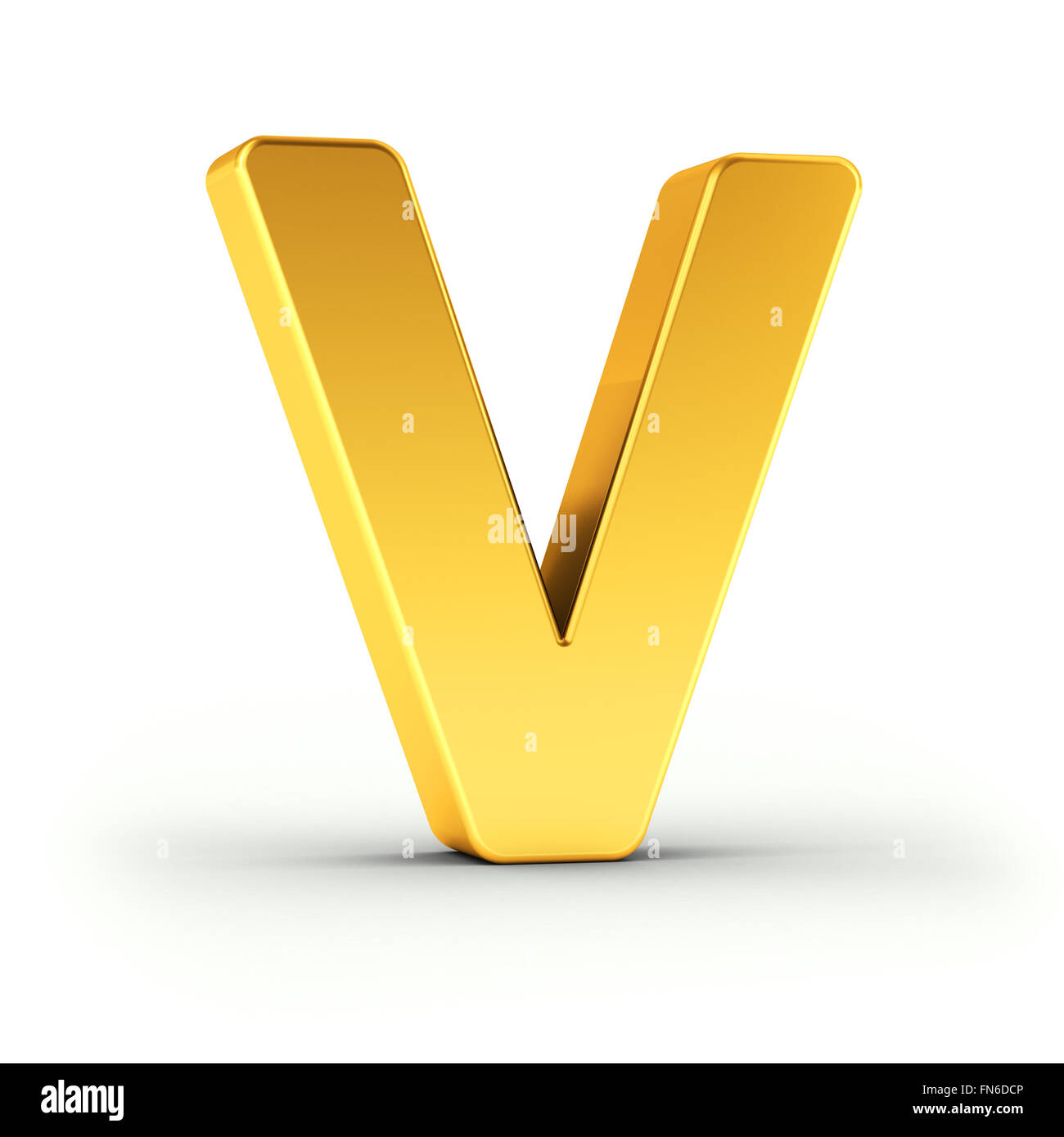 La Letra V Como Un Objeto De Oro Pulido Con Trazado De Recorte Foto ...
