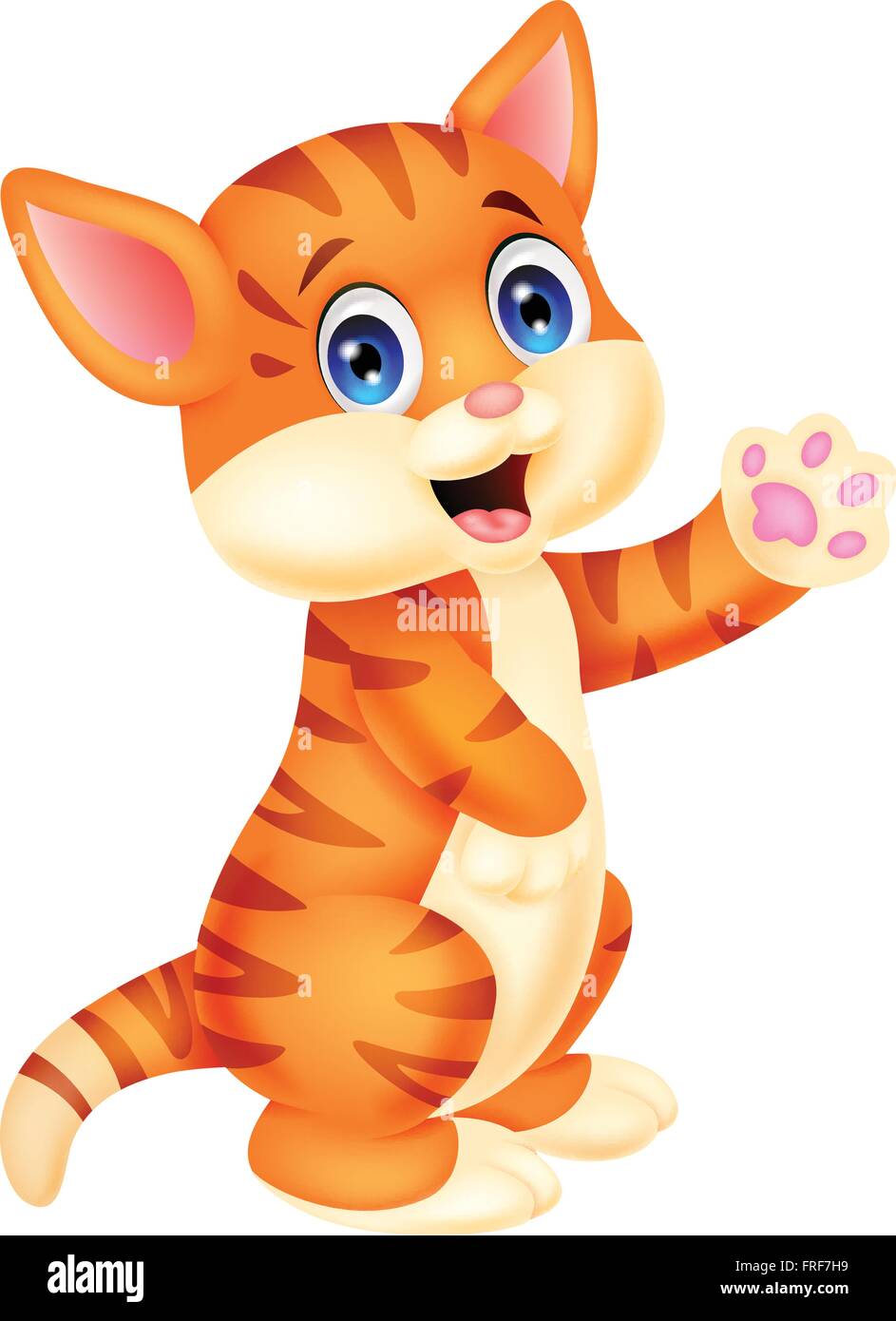 Lindo Gato Bebé Cartoon Imagen Vector De Stock Alamy