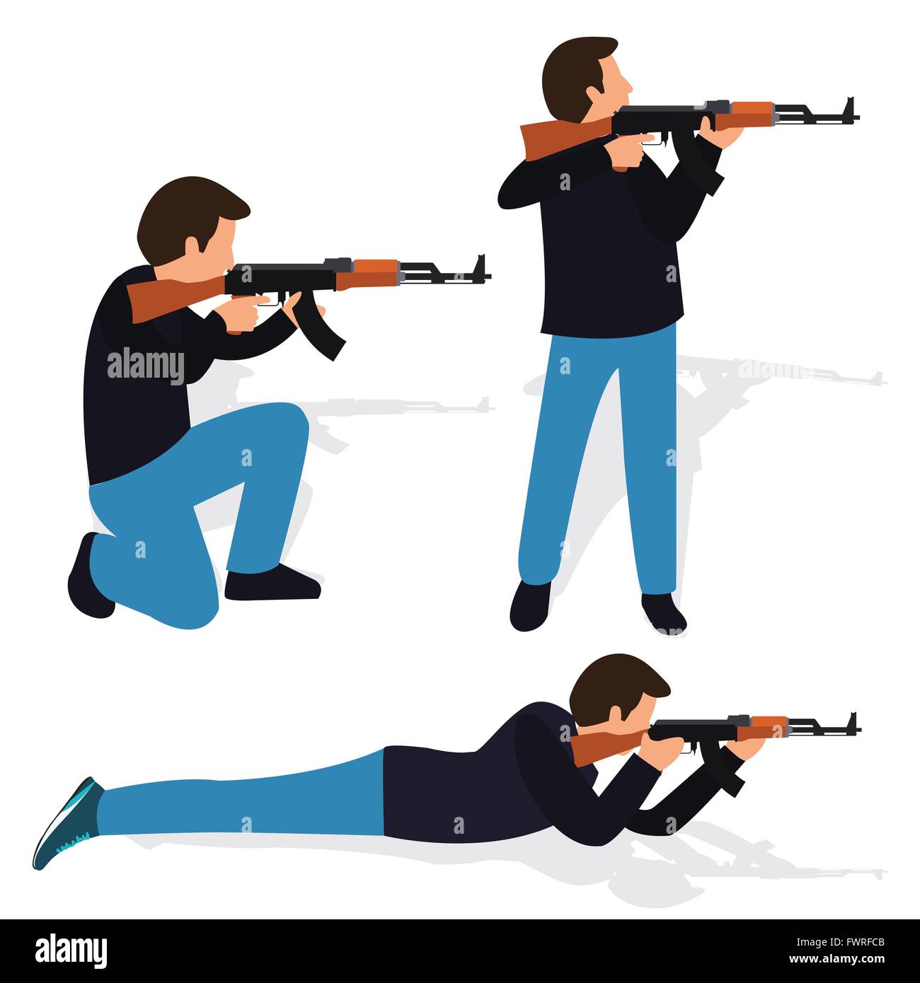 Hombre Disparar Arma Pistola Rifle De Acción De Disparo De Arma De
