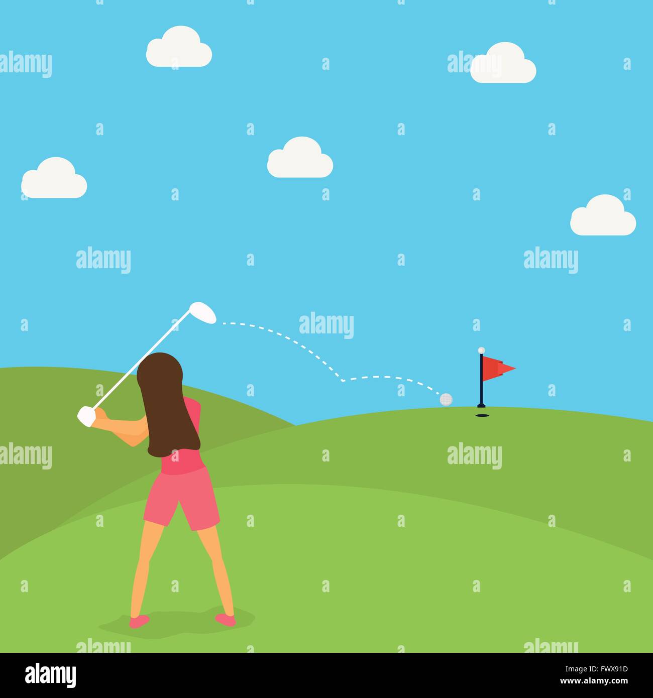 Niña Jugando Al Golf Imágenes Vectoriales De Stock Alamy