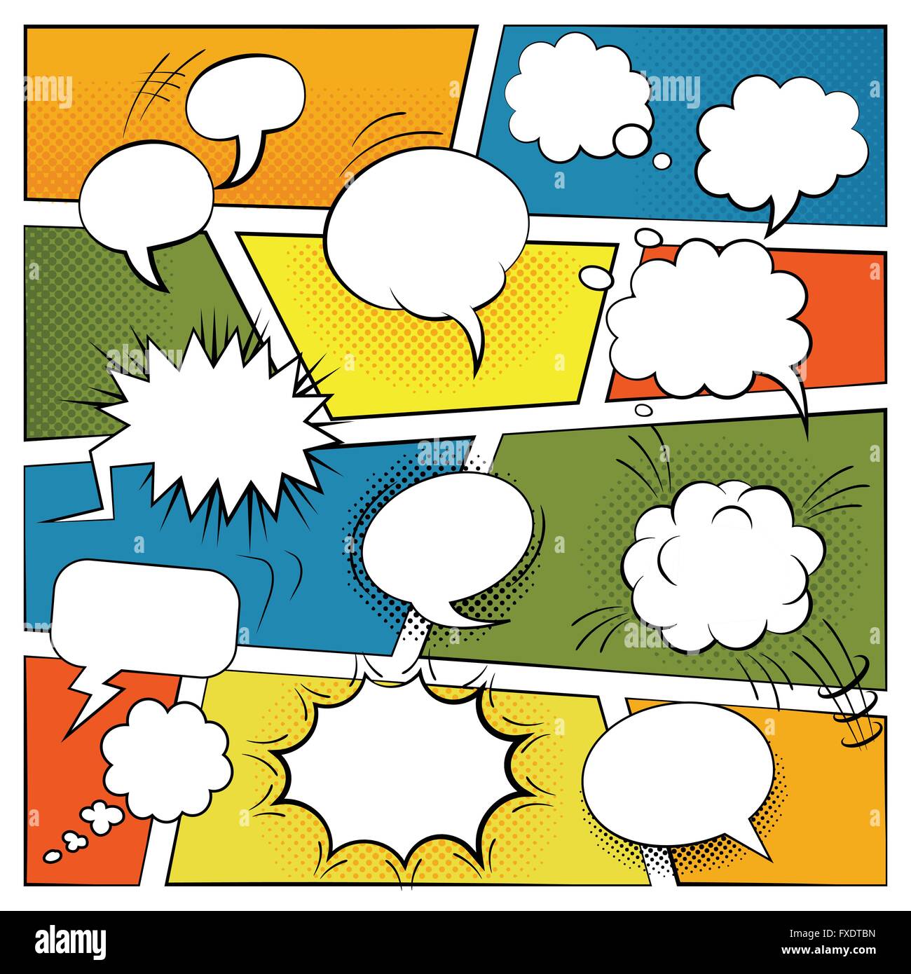 Conjunto De Burbujas De Cómic En Blanco Imagen Vector De Stock Alamy