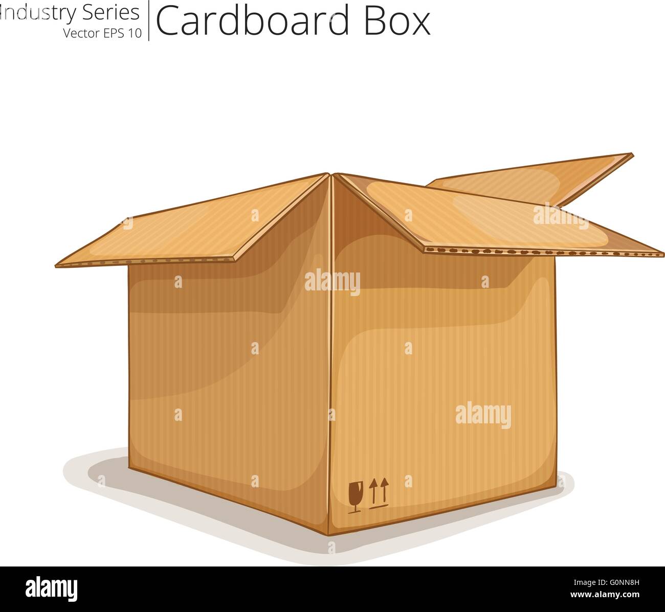 Resumen abrir Caja de cartón. Vista en perspectiva frontal. Vector ...
