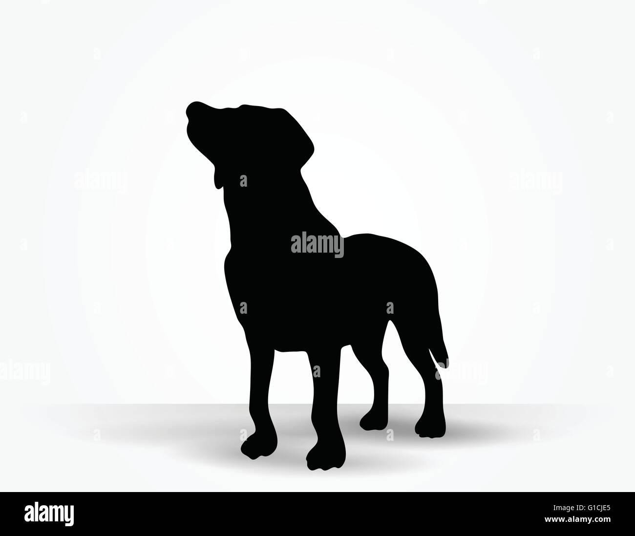 Imagen vectorial - Perro silueta en pose por defecto aislado sobre ...
