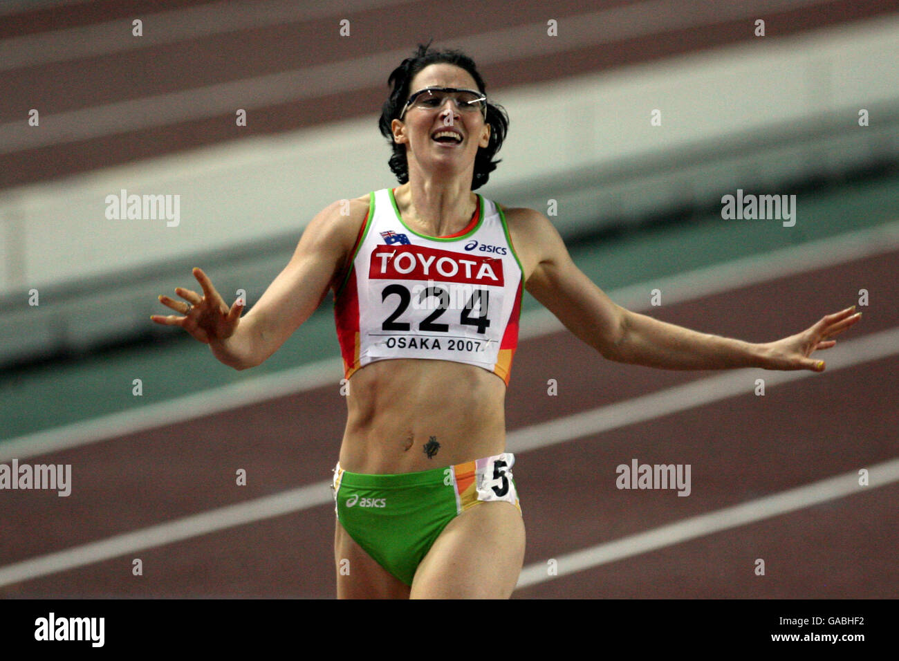 Australias Jana Rawlinson Celebra Ganar Los 400 M Vallas Femeninos