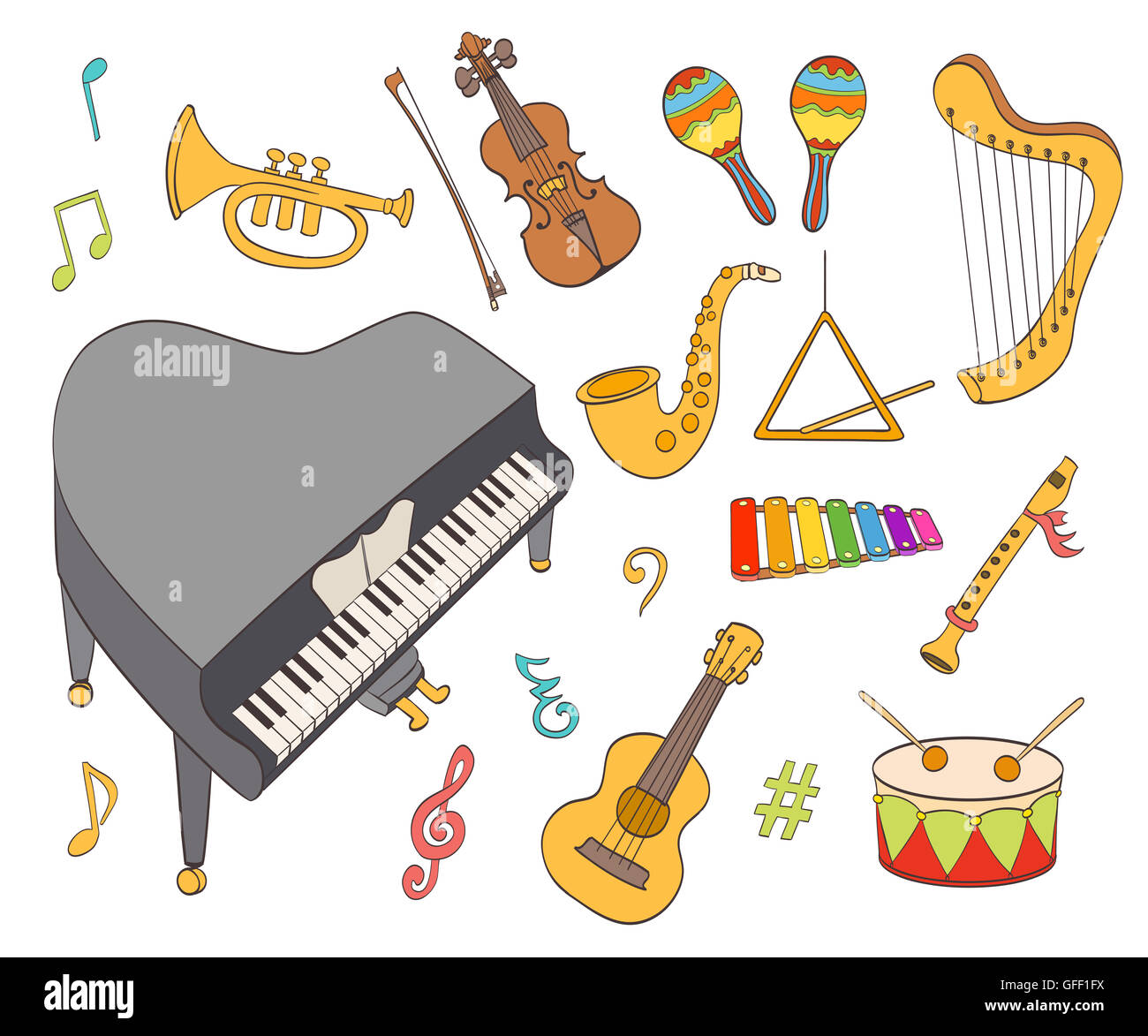 10 Dibujos De Instrumentos Musicales Para Imprimir Y