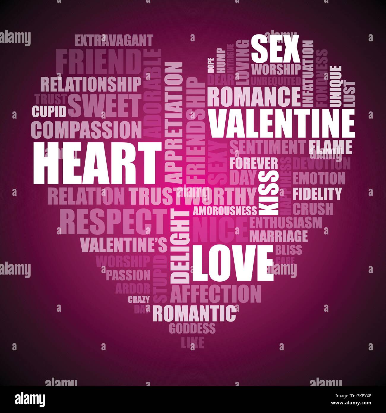 Palabras Relacionadas Con El Amor En Una Nube De Palabras Imagen Vector