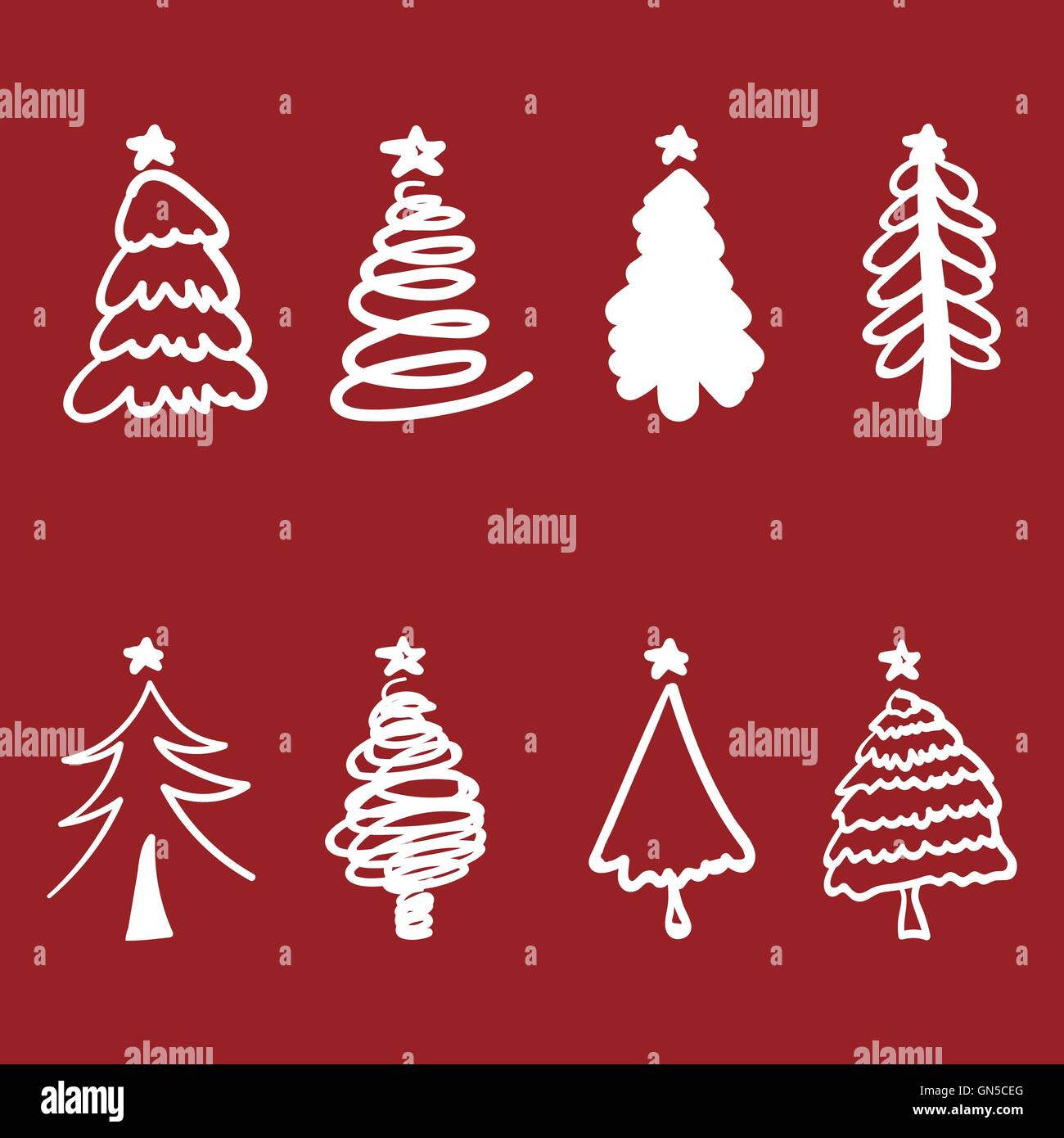 Silueta De árbol De Navidad Diseño Conjunto De Vectores Concepto Icono árbol C Imagen Vector De