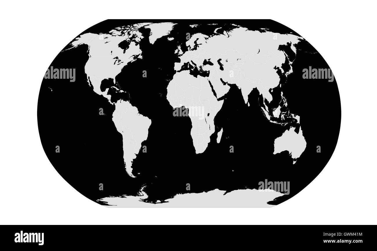 Color En Blanco Del Mapa Mundial