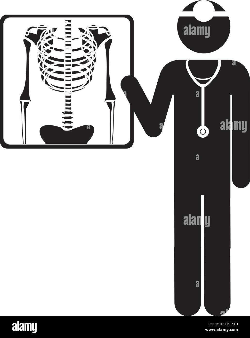 Radiografía De Tórax Imagen De Icono Diseño Ilustración Vectorial