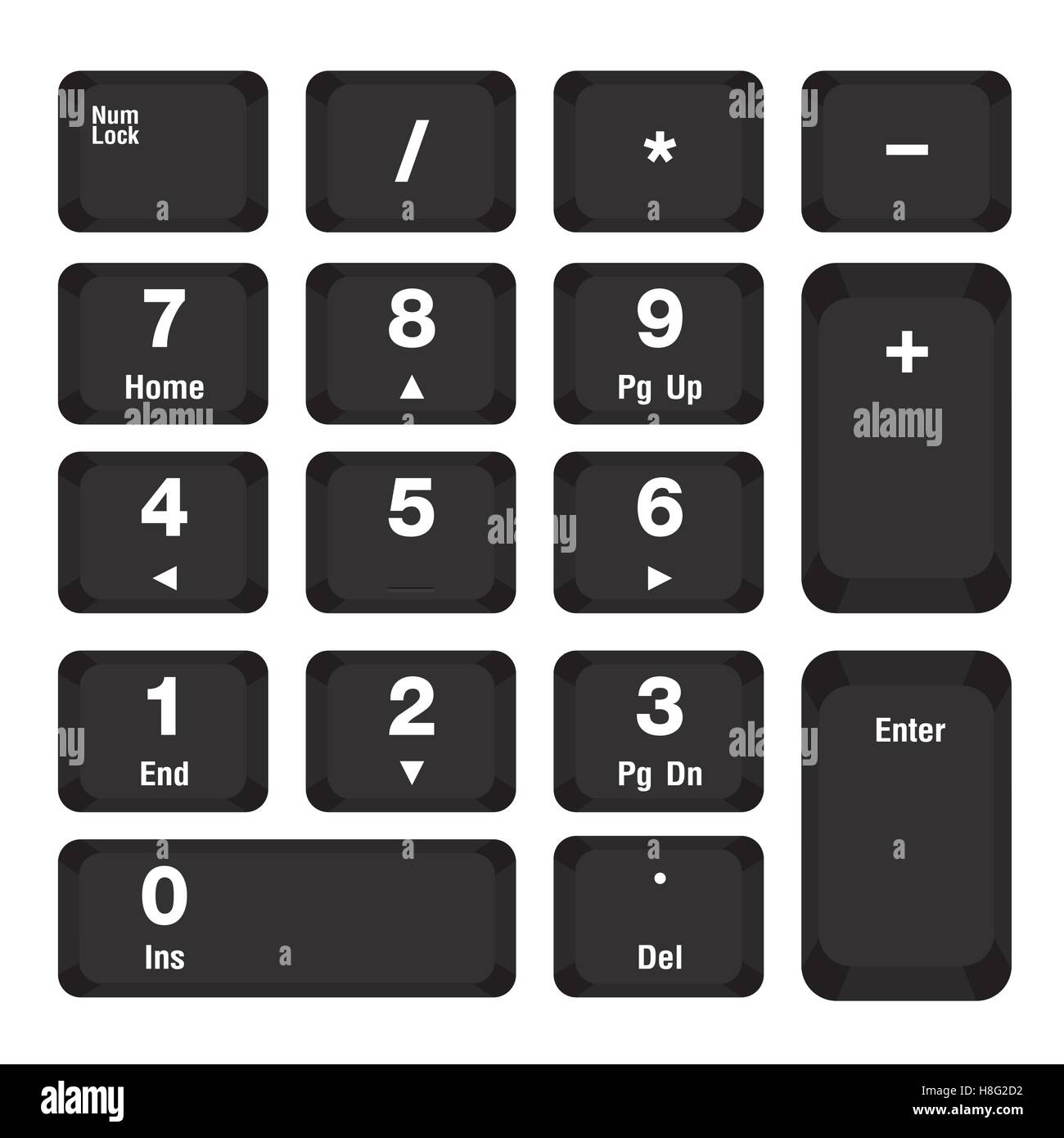 Teclado El Equipo Blanco Numérico Tecla Teclado Pad Botón Número Ilustración Introduzca