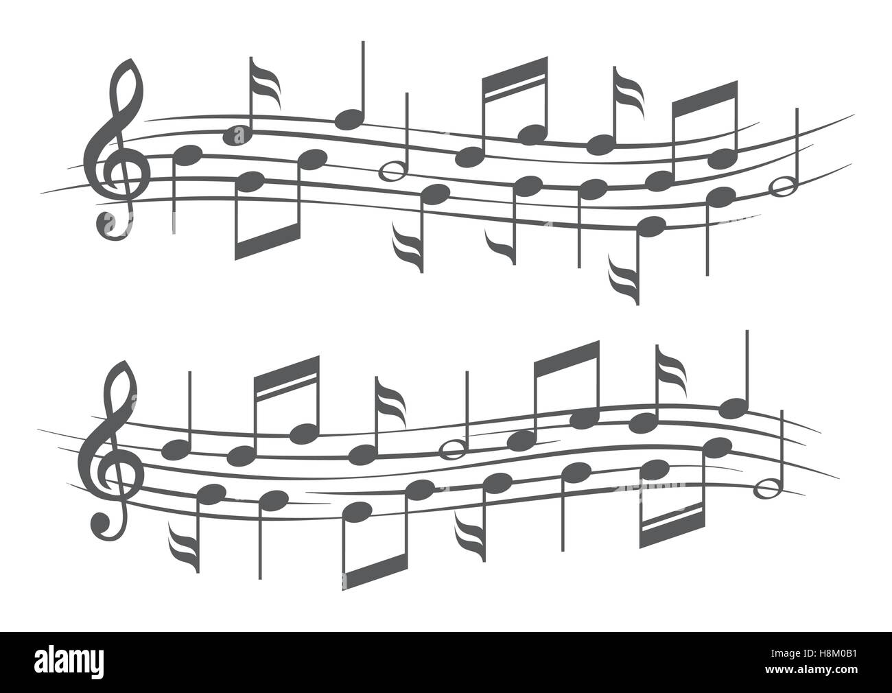 Varias Notas Musicales Sobre Pentagrama Vector Ilustracion De Stock Images