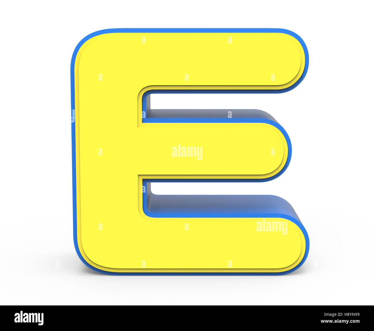 3d Rendering Linda Letra Amarilla E Aislado Fondo Blanco Toylike
