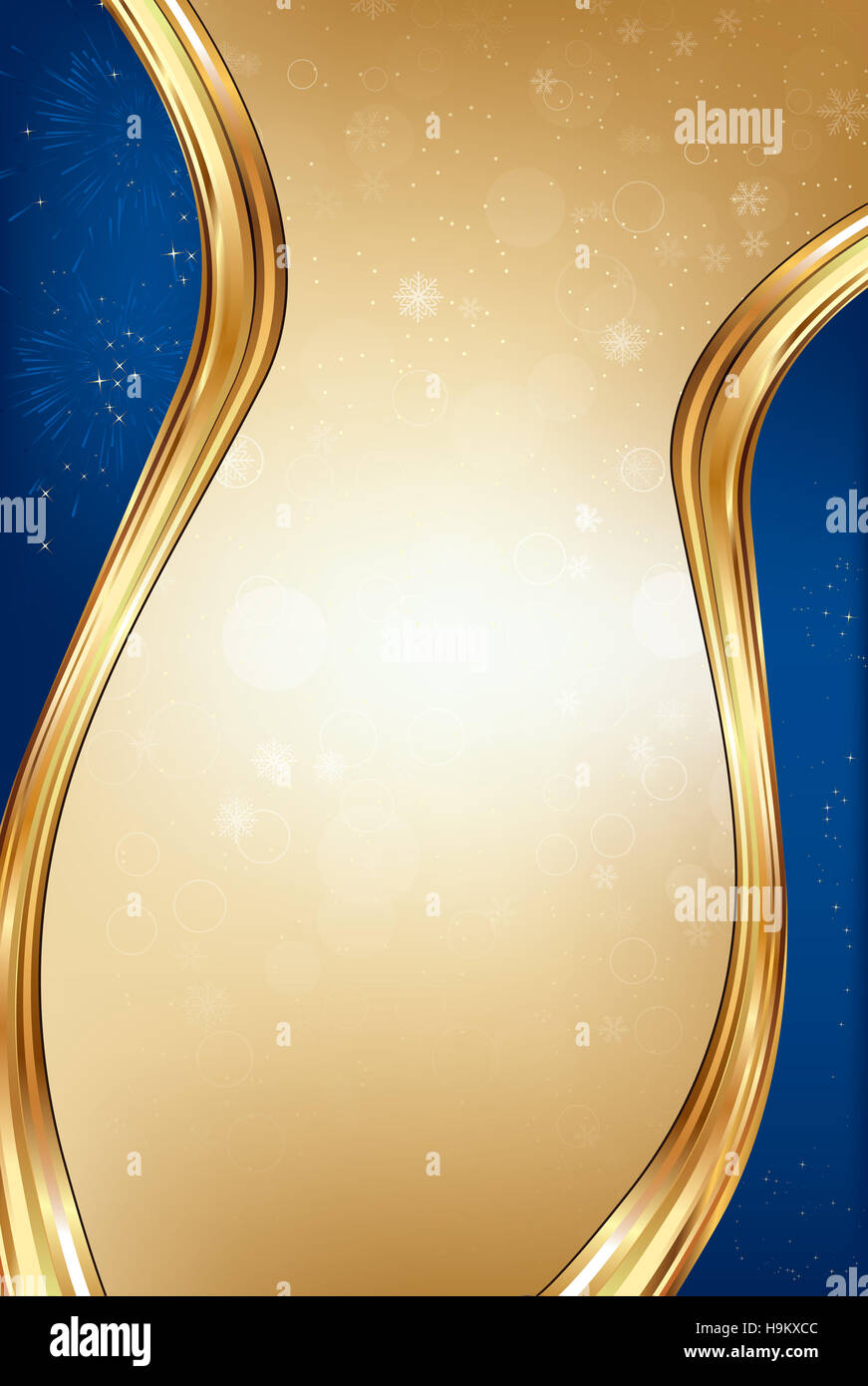 Damasco Azul E Dourado