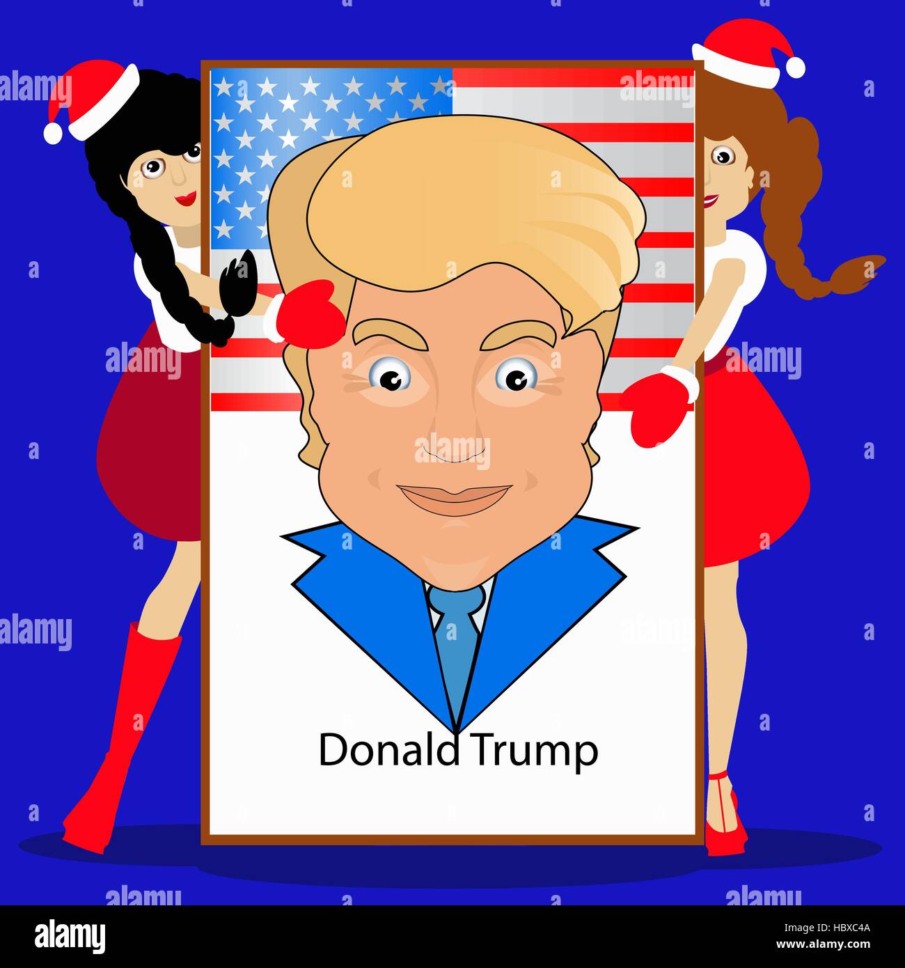 Donald Trump Contra El Telón De Fondo De América Una Bandera
