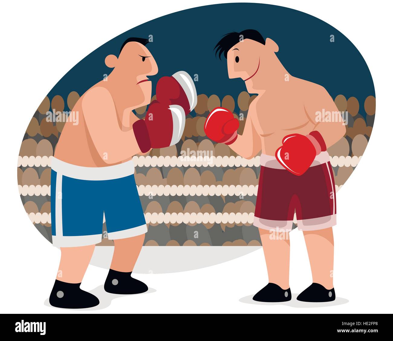 Ilustración Vectorial De Dos Boxeadores En El Ring Imagen Vector De
