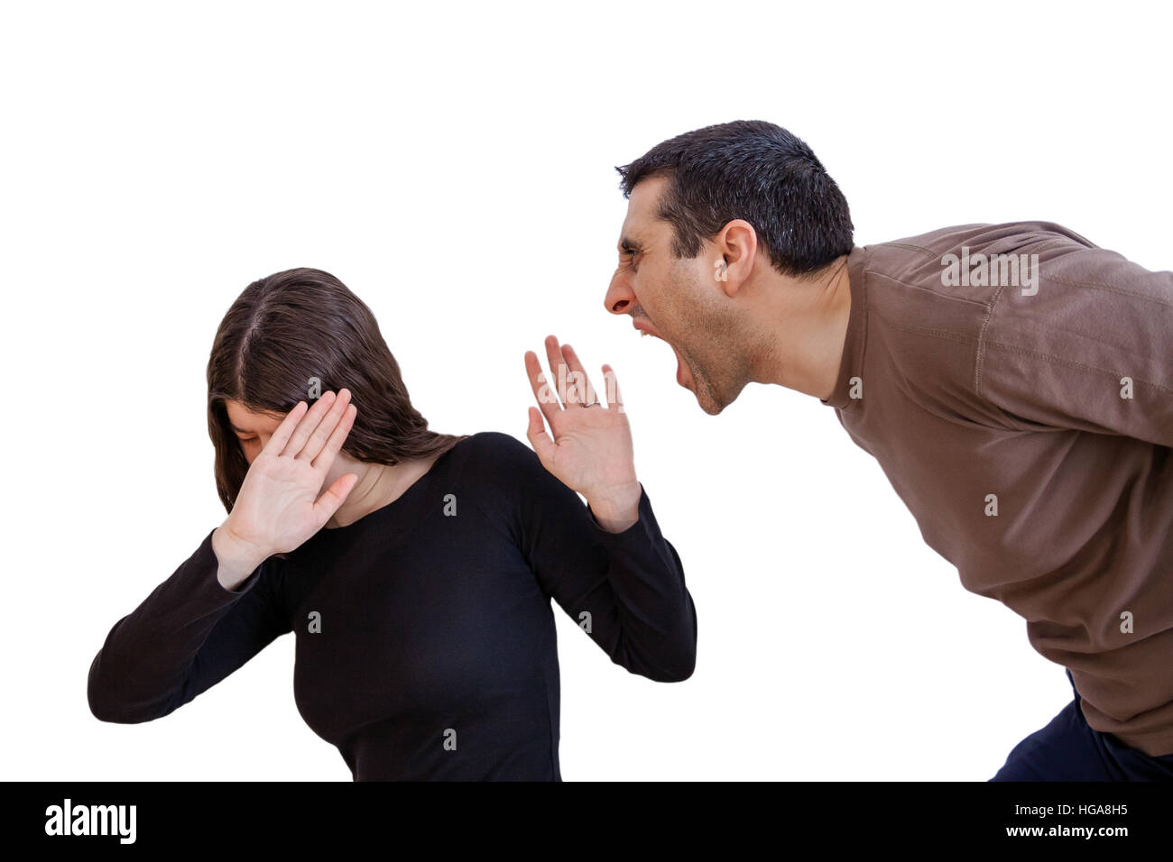 La Violencia Doméstica Con Una Escena Abusar Del Esposo O Novio Gritar