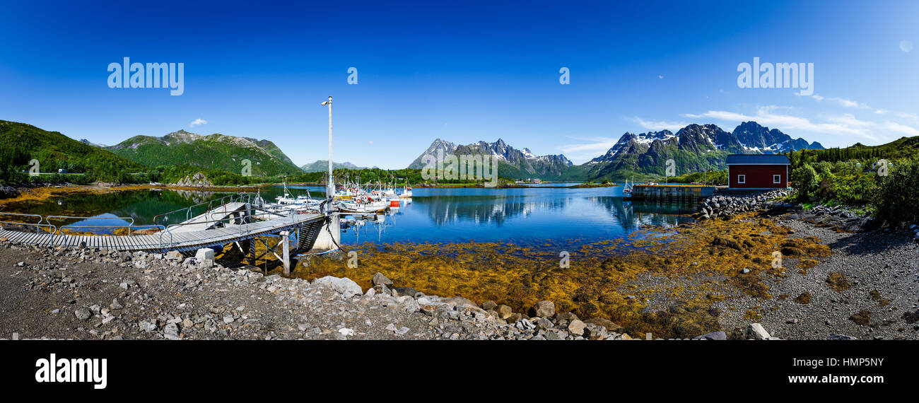 Panorama Lofoten es un archipiélago en el condado de Nordland, Noruega ...