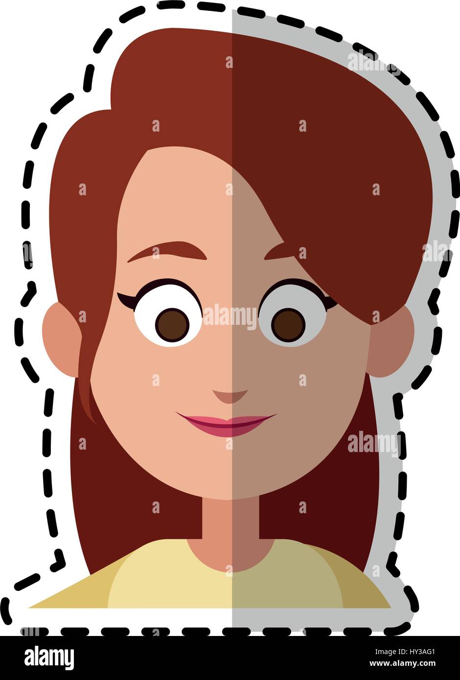Feliz Mujer Bonita Imagen De Icono De Dibujos Animados Imagen Vector De