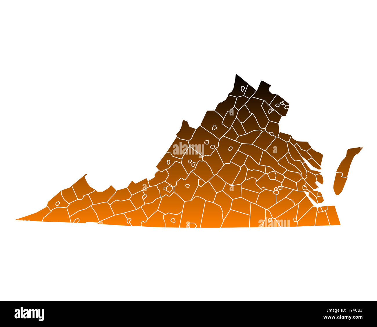 Mapa de Virginia Fotografía de stock - Alamy