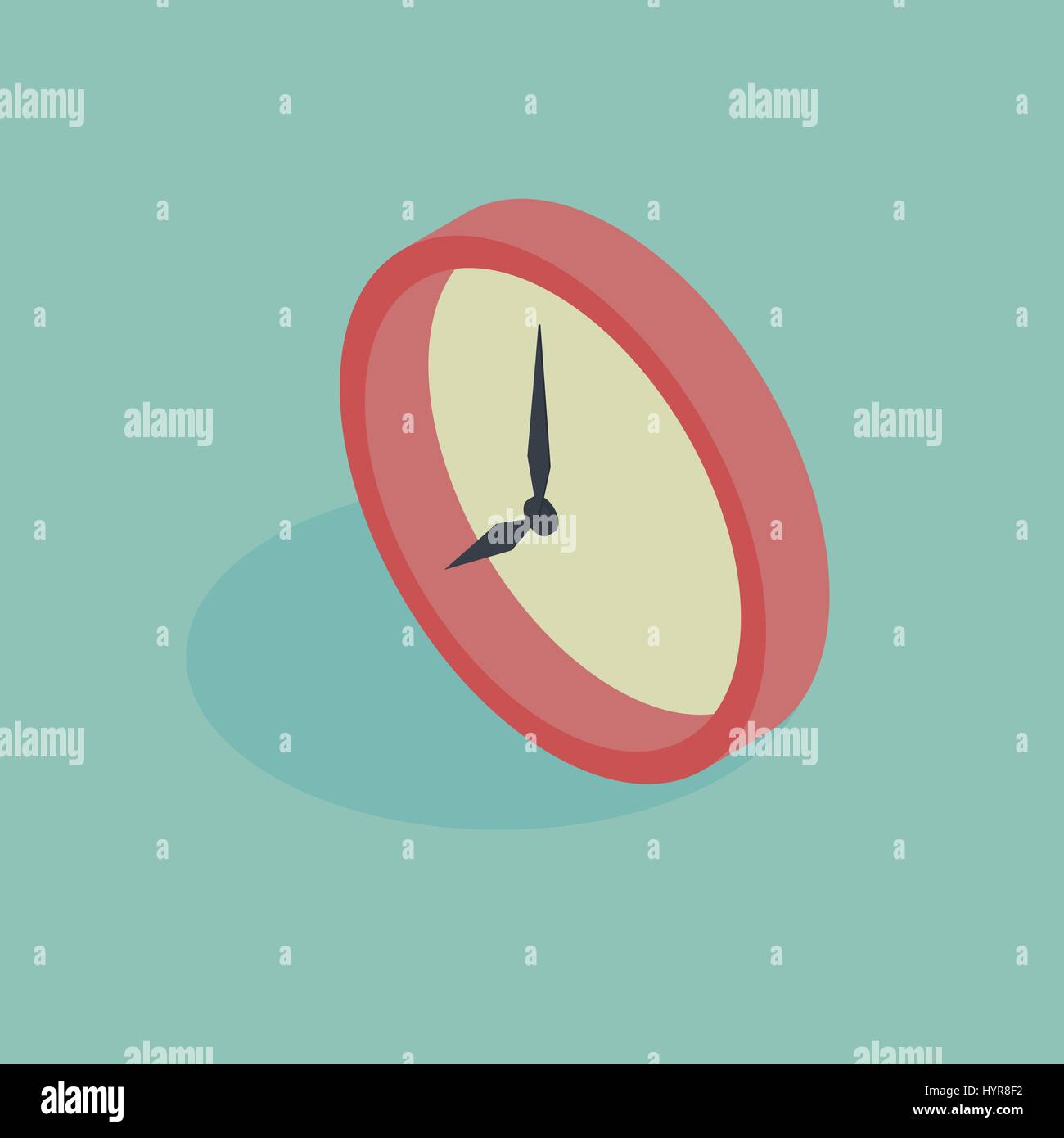3d Isométrica Ilustración Vectorial De Reloj De Pared Imagen Vector De