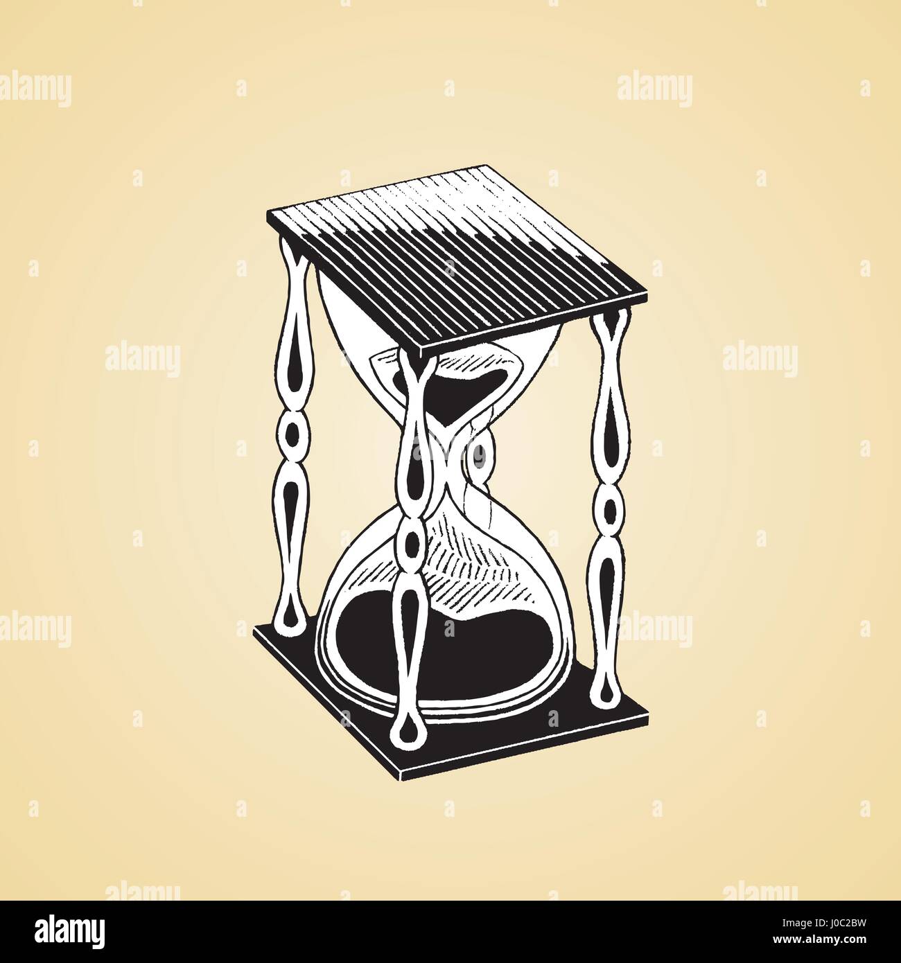 Ilustración Vectorial De Un Estilo Scratchboard Bocetos De Un Reloj De