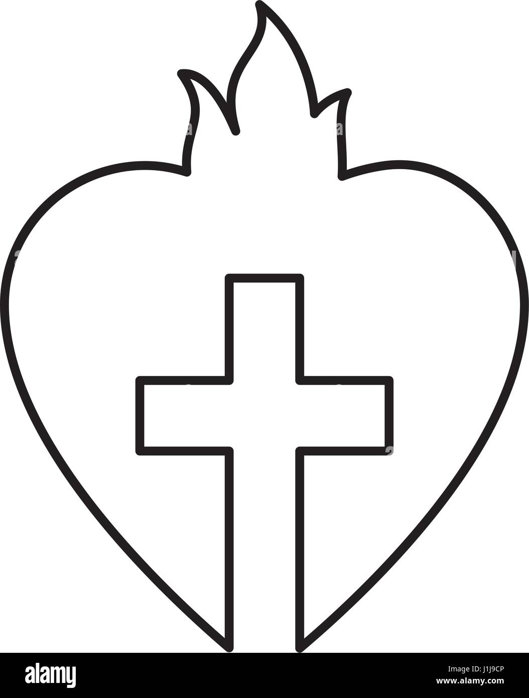 Como Dibujar Una Cruz Con Un Corazon