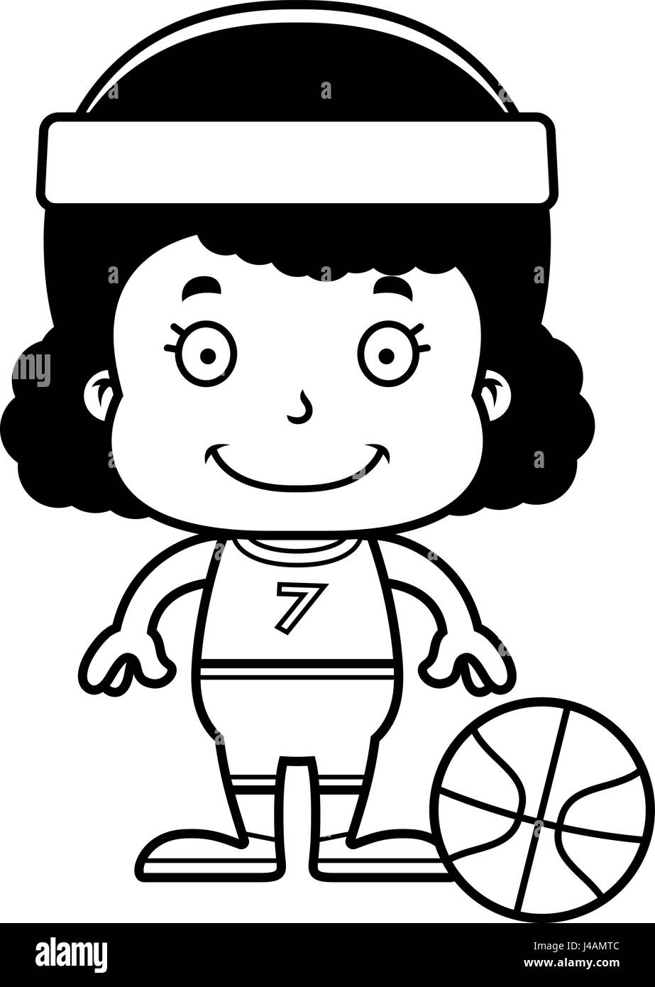 Cartoon Basketball Player Girl Smiling Fotografías E Imágenes De Alta