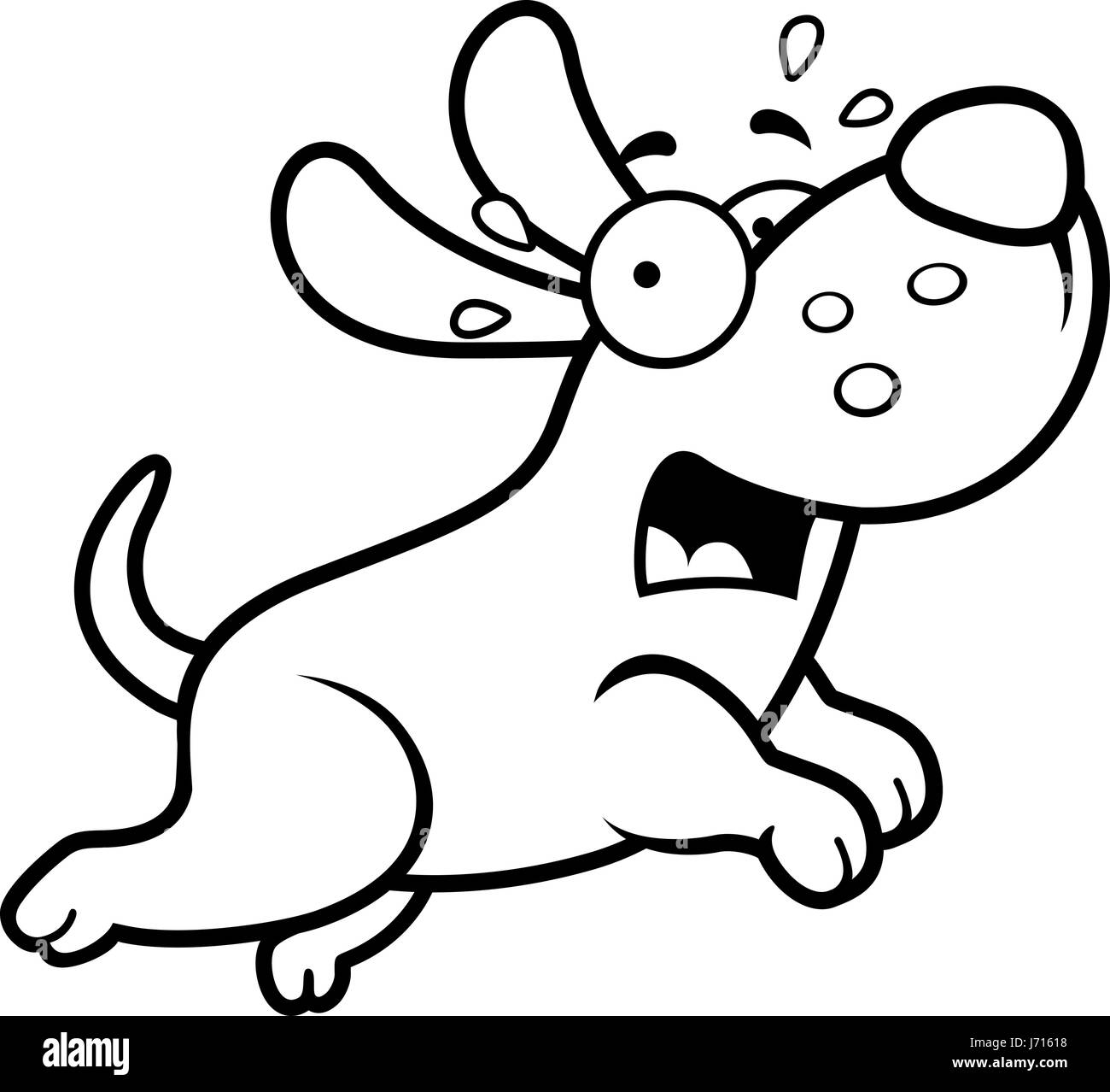 Ilustración De Una Caricatura De Un Perro Que Huye Asustada Imagen
