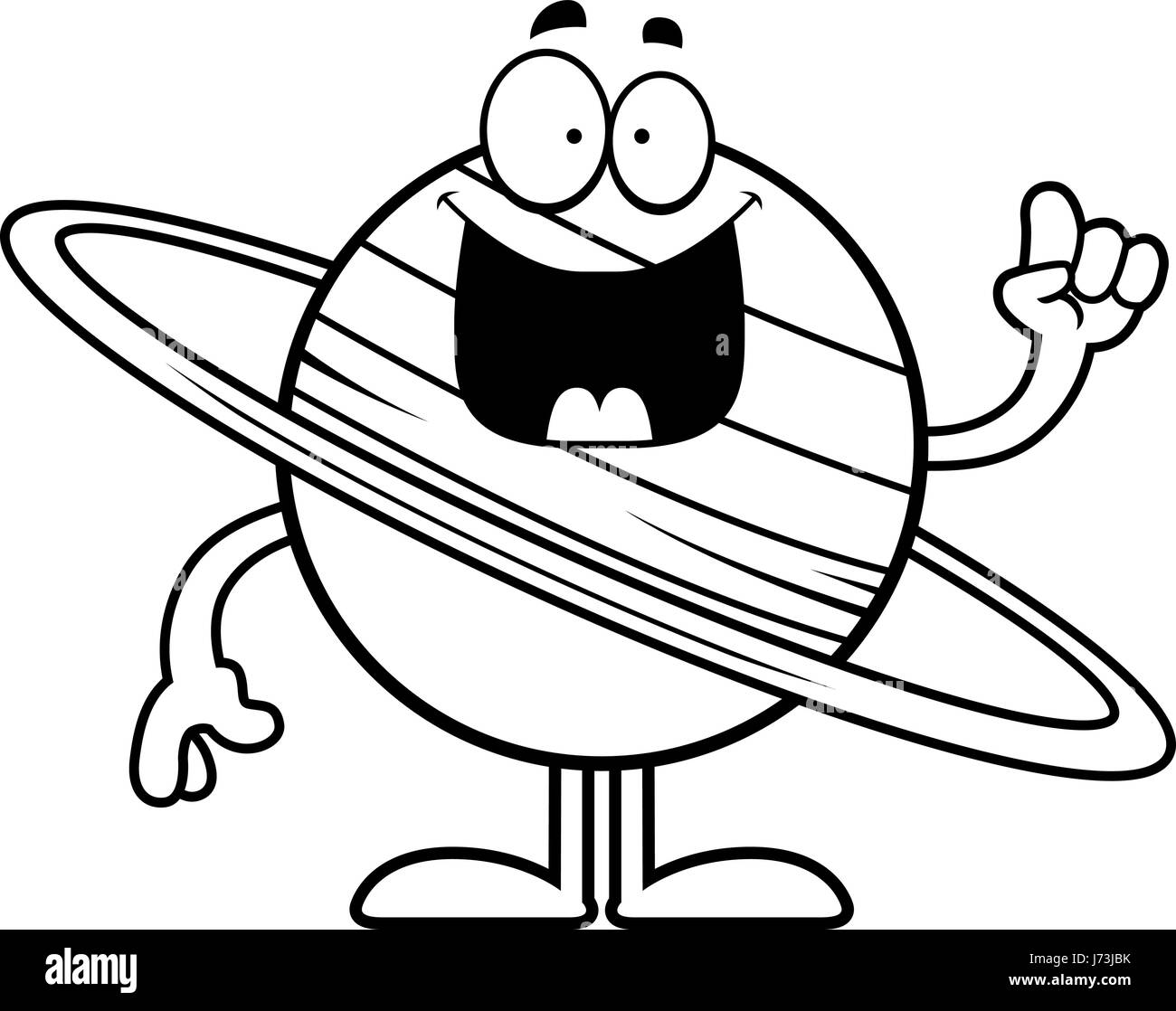 Una Caricatura Ilustración Del Planeta Saturno Con Una Idea Imagen