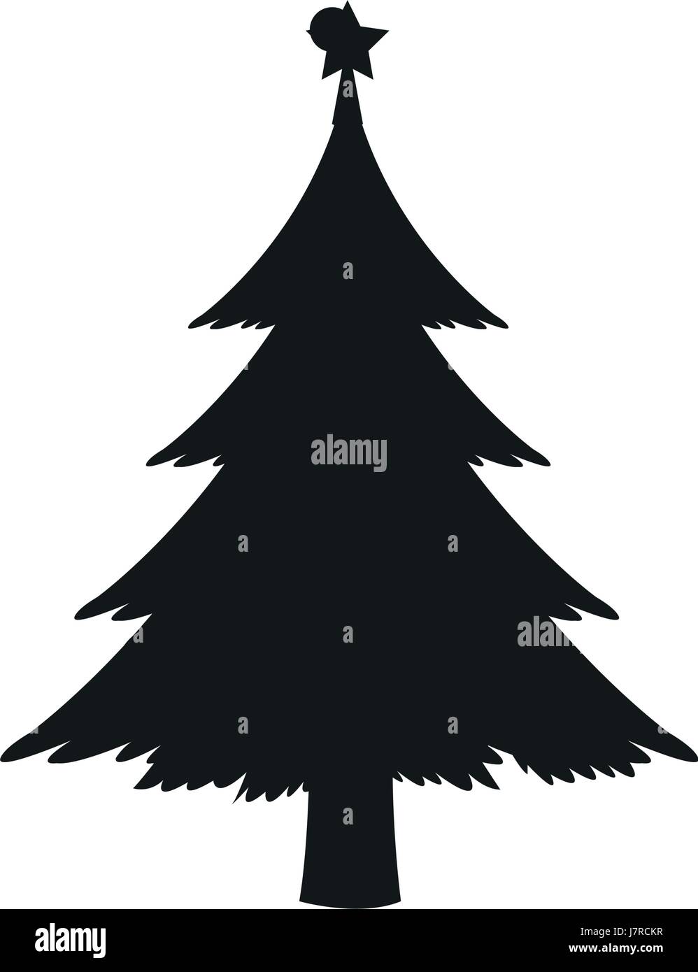 Silueta De árbol De Pino Con Estrella De Navidad Imagen Vector De Stock Alamy