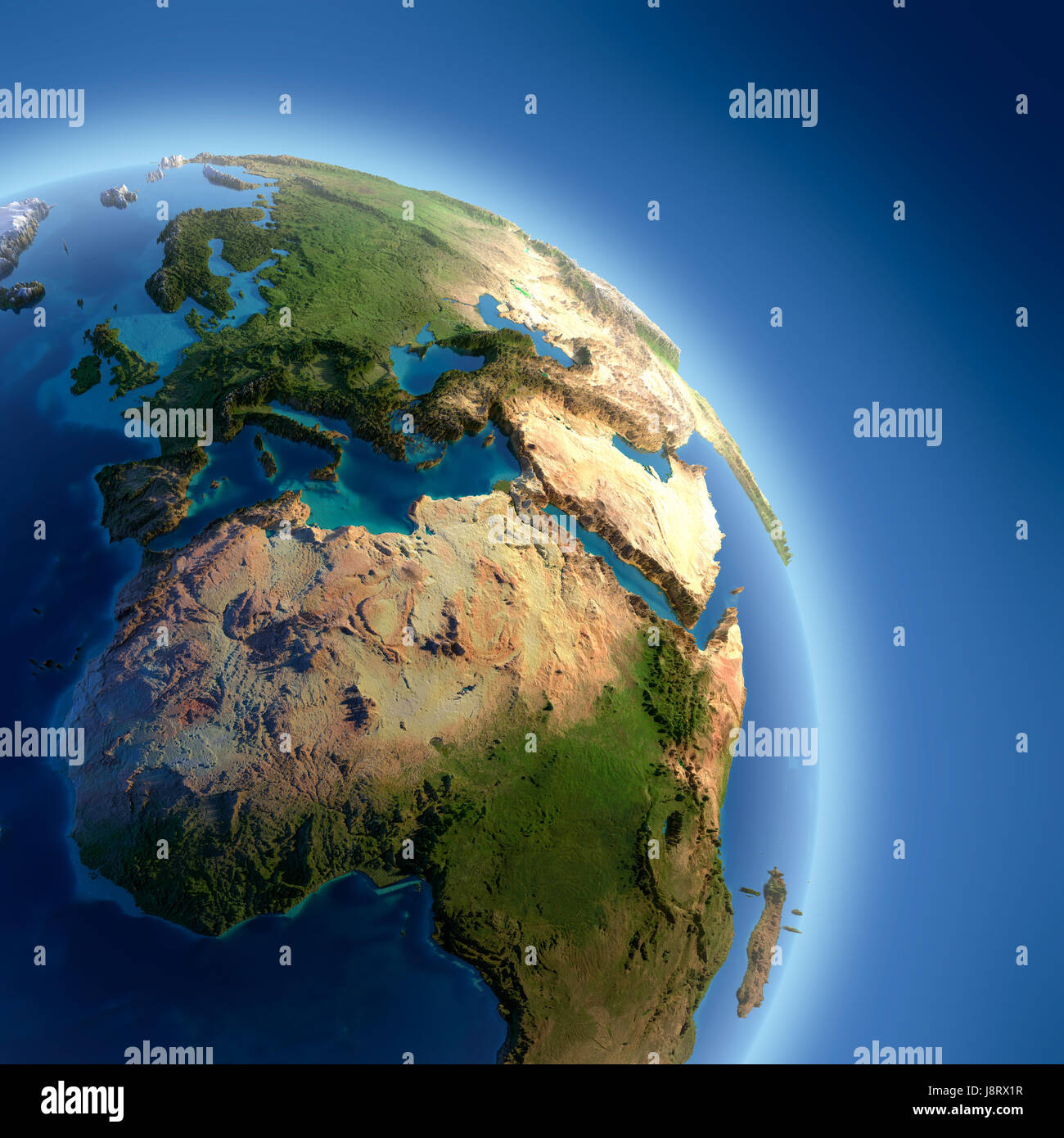 Mapa Real De Los Planetas Del Espacio Map Of Planet Earth Stock Photo