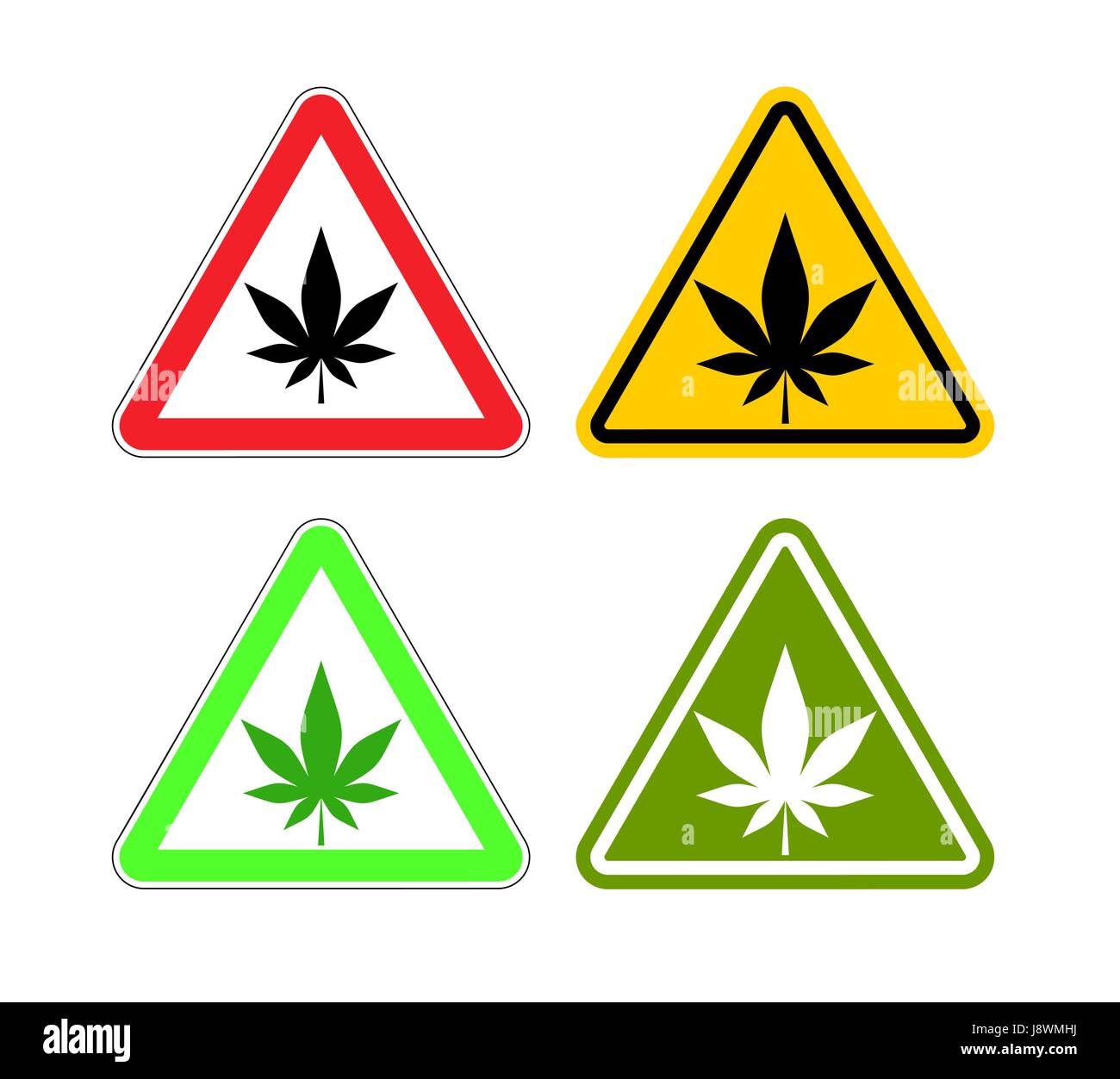 Señal De Advertencia Atención Drogas Los Peligros De La Marihuana Y El