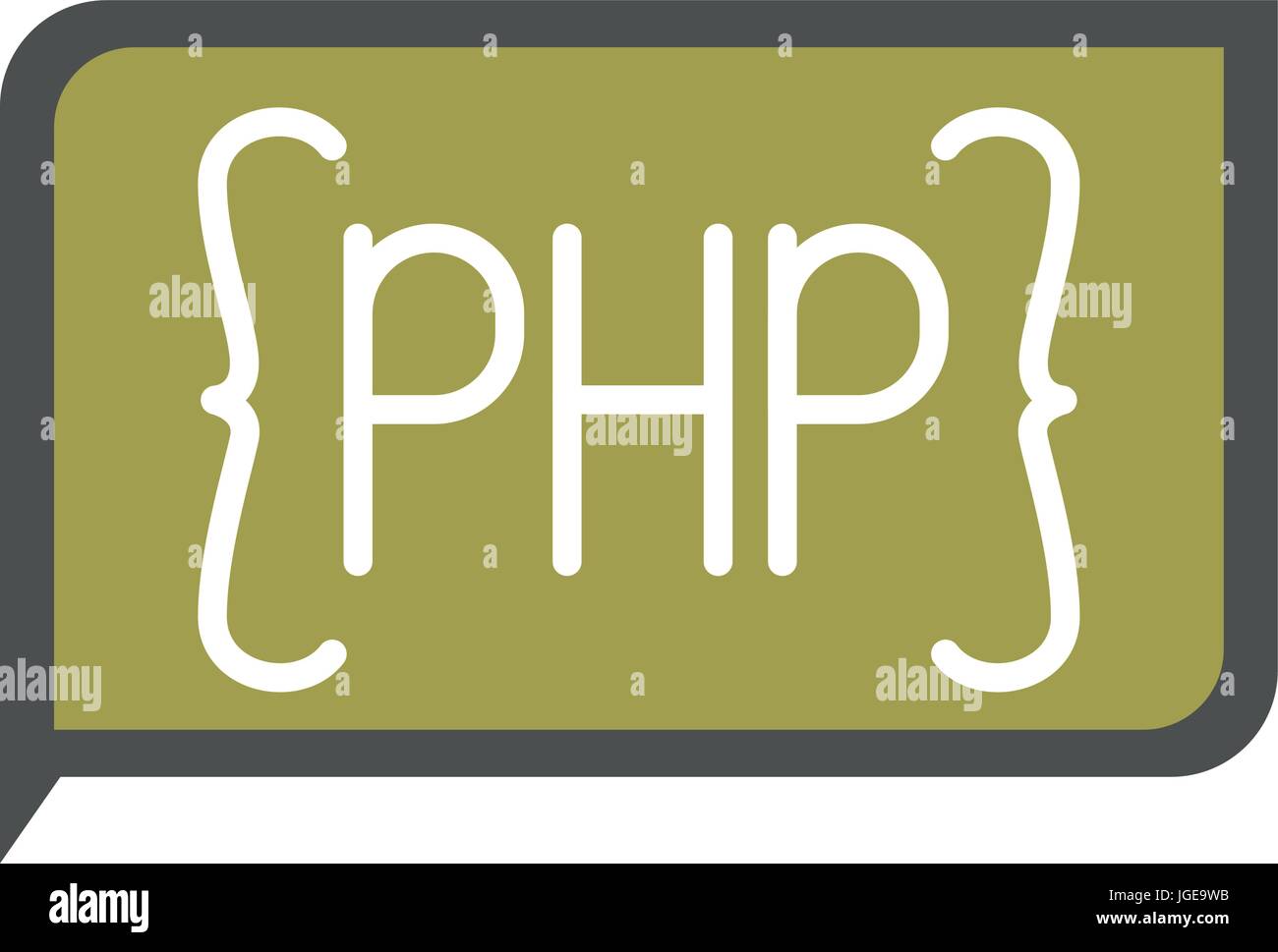 Colorida silueta rectángulo de texto php Imagen Vector de stock - Alamy