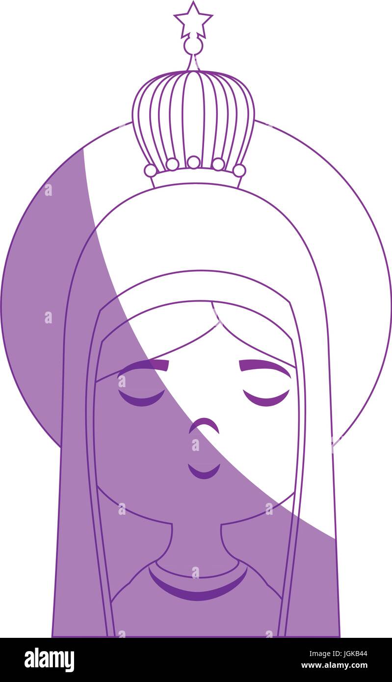 Virgen María Cartoon Icono Ilustración Vectorial Diseño Gráfico Imagen